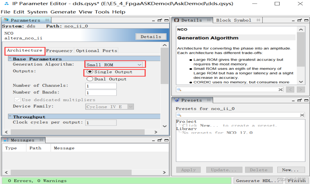 Quartus Prime 中IP核中NCO核（DDS的配置）过程（保姆级教程）_quartus的累加平均ip核-CSDN博客