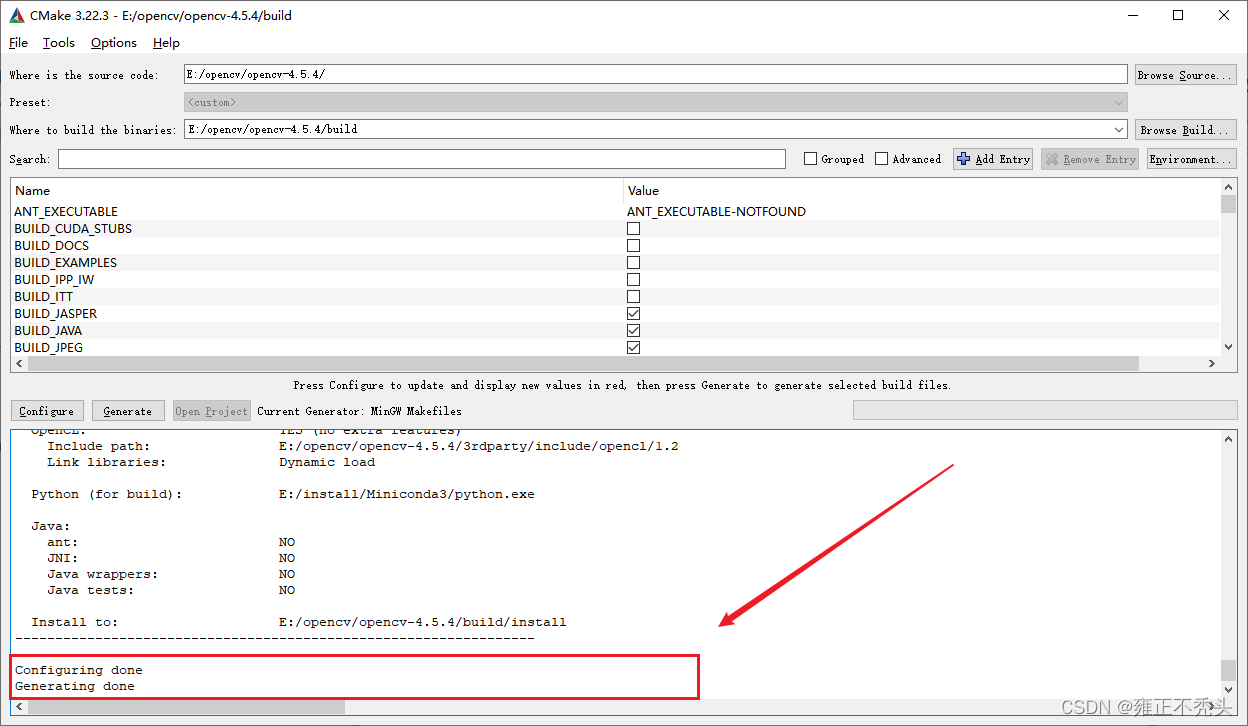 Qt、MinGW编译OpenCV 4.5.4（包含opencv_contrib）详细过程_qt 编译opencv源代码-CSDN博客