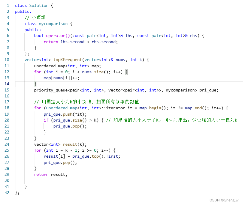 TopK经典问题：前 K 个高频元素_求topk频率的数-CSDN博客