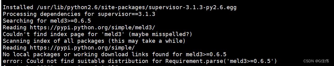 安装 supervisor报错执行python setup.py install时No local packages or working download links found for ...