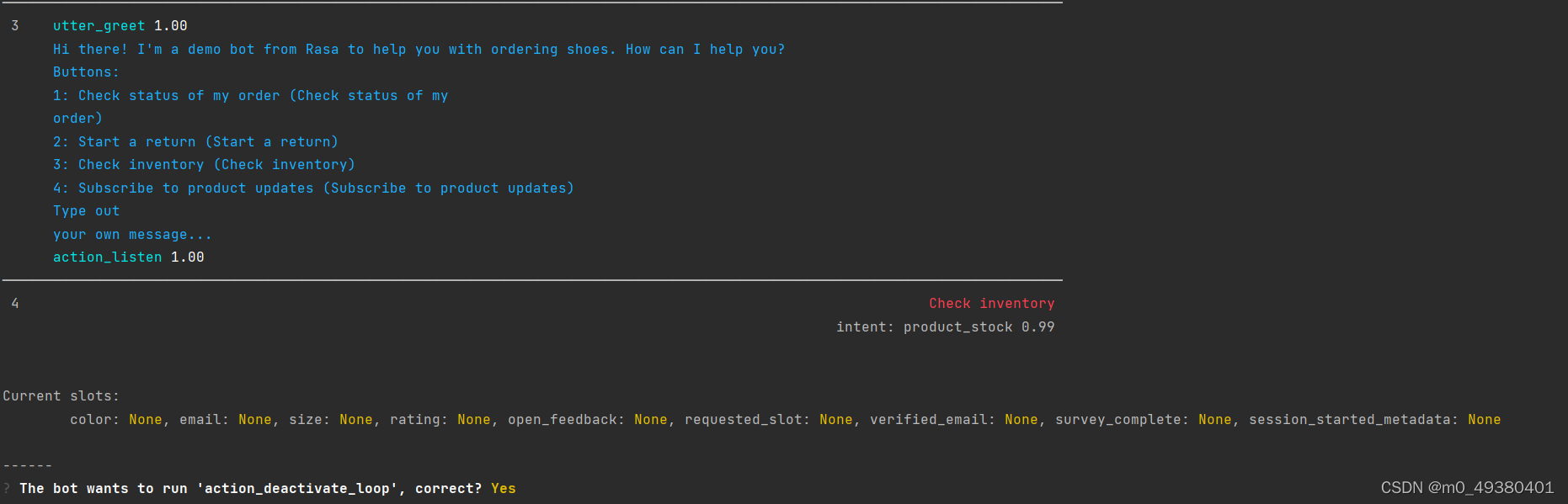 Gavin老师Transformer直播课感悟 - Rasa项目实战之电商零售对话机器人通过Rasa interactive进行问题修正与调试演示(八十四)-CSDN博客