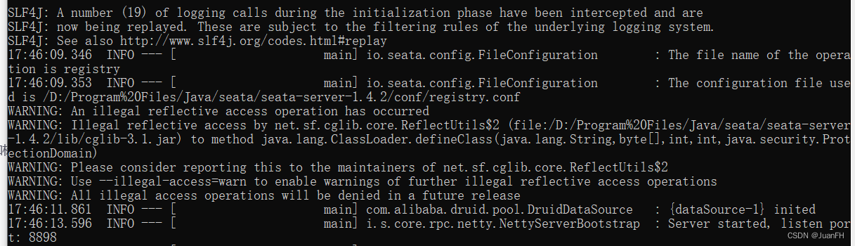 问题解决：seata启动报错Could not create connection to database server_seata could not create connection ...