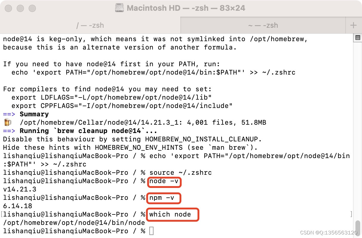 MacBookPro M2使用Homebrew安装nodejs-CSDN博客