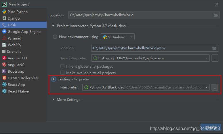 Flask+Anaconda+Pycharm搭建flask开发环境_pycharm配置flask-CSDN博客