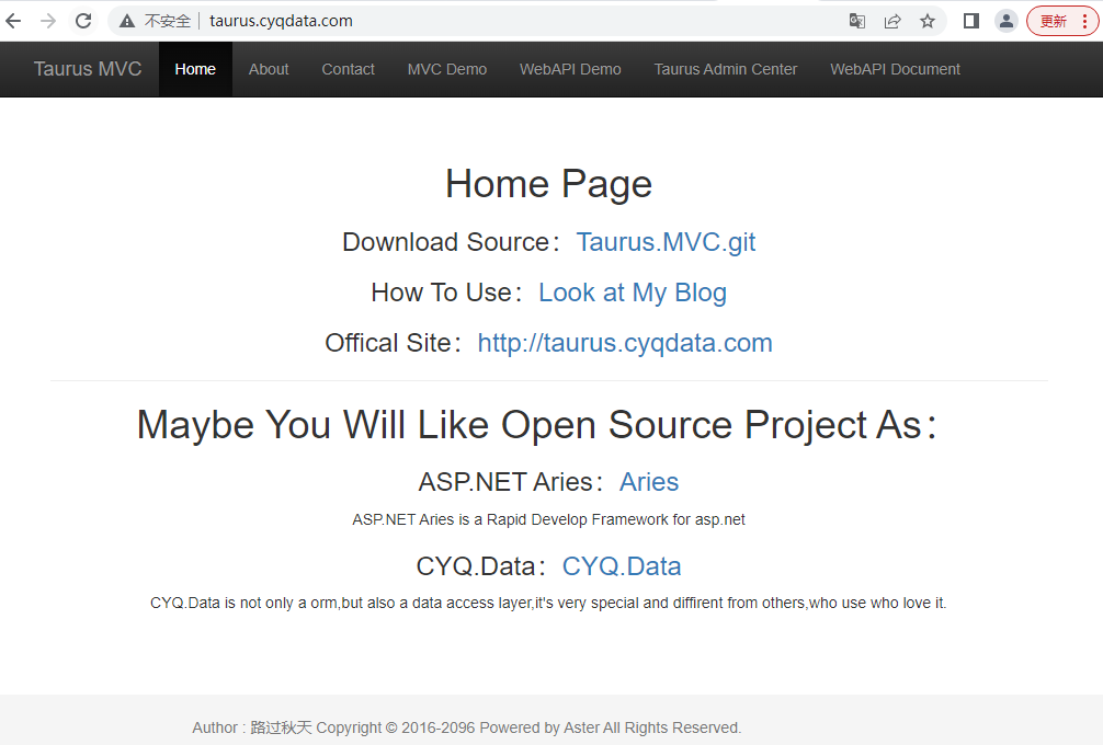 Taurus.MVC WebMVC 入门开发教程1：框架下载环境配置与运行_taurus.mvc webapi-CSDN博客