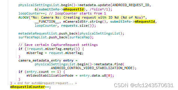 Android Camera FW 里的requestId和frameId-CSDN博客