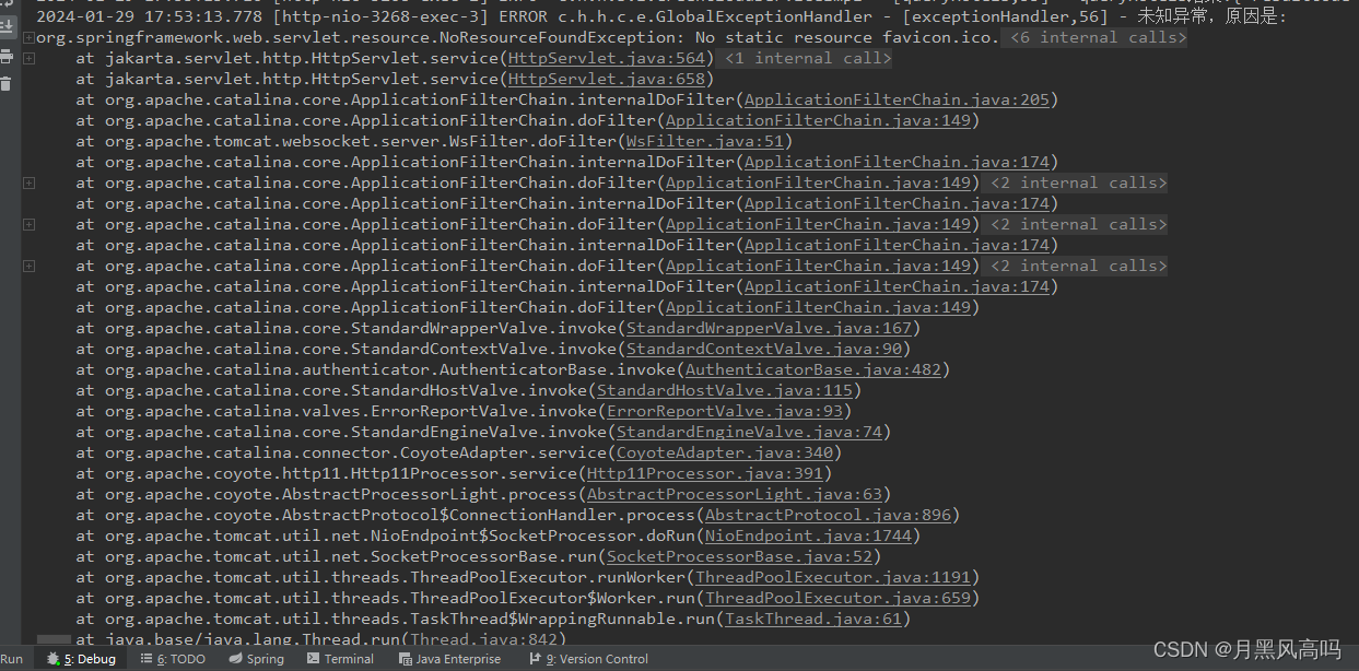 springframework.web.servlet.resource.NoResourceFoundException: No static resource favicon.ico ...