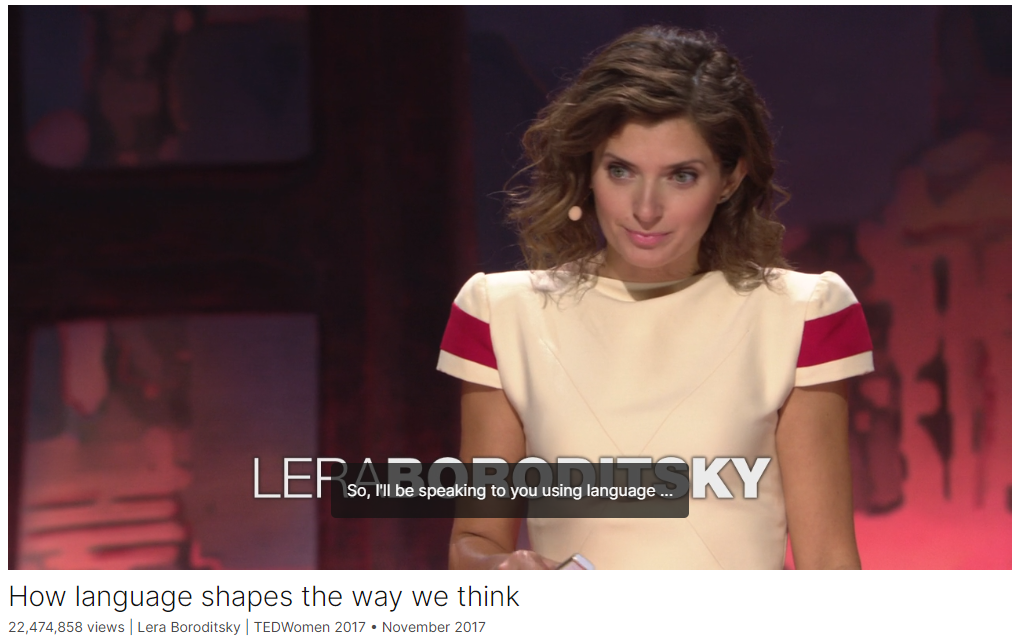 跟TED演讲学英文：How language shapes the way we think by Lera Boroditsky_how ...
