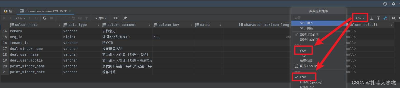 通过datagrip将mysql表结构信息转存excel 复制select结果的insert插入语句datagrip 复制为insert