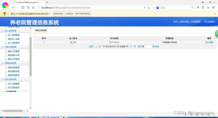 养老院管理系统（Java+Web+MySQL）-CSDN博客