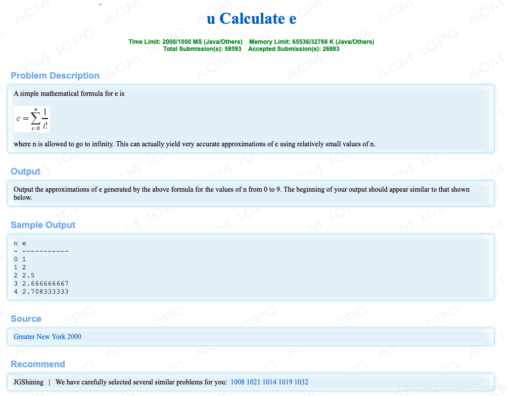 杭电1012 u Calculate e_杭电hdu u calculate e-CSDN博客