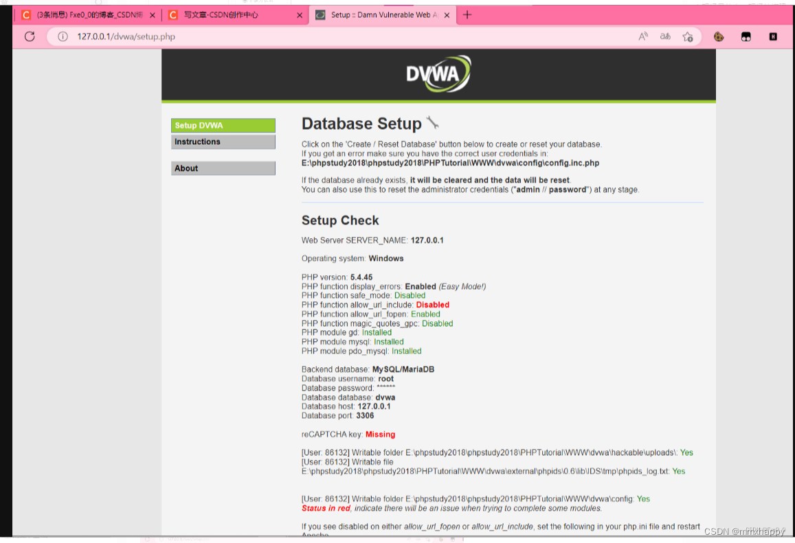 phpstudy2018本地搭建 DVWA-CSDN博客