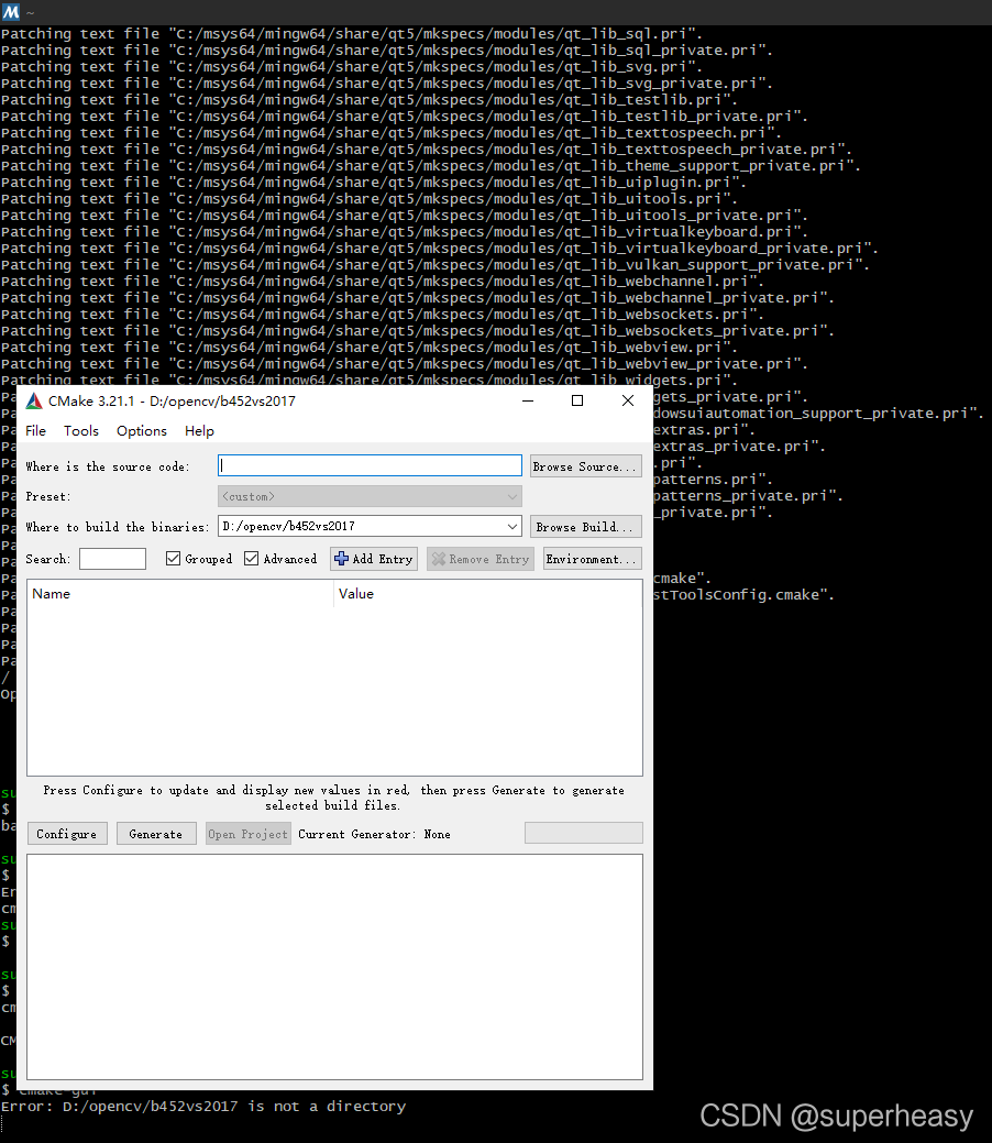 msys2/mingw64中运行cmake-gui报错-CSDN博客