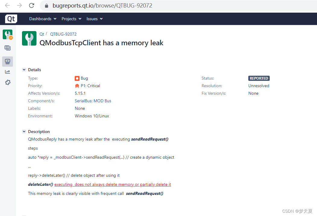 QModbusReply内存泄漏问题_qt5.15.2 modbustcp 内存增加-CSDN博客