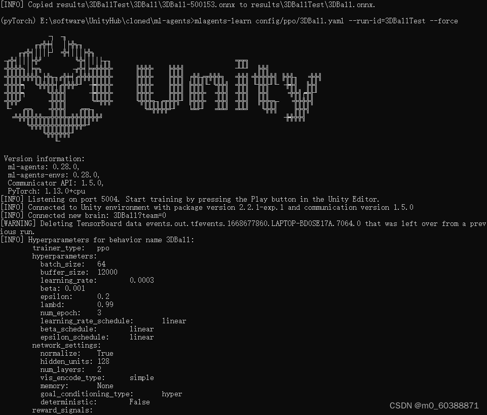 关于最新版本的unity Ml Agents配置unity Ml Csdn博客 9640