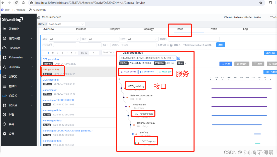 SpringCloud集成SkyWalking链路追踪并收集日志2_springcloud链路追踪 日志记录-CSDN博客