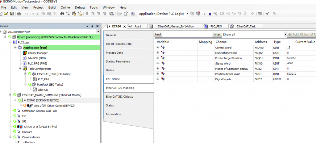 Raspberry PI + Codesys + EtherCAT步进驱动ECR60 Motion功能测试_树莓派 ethercat-CSDN博客
