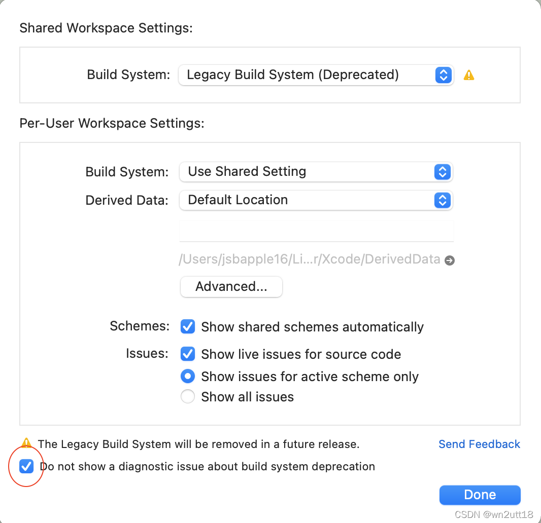 Xcode13 The Legacy Build System will be removed in a future release ...