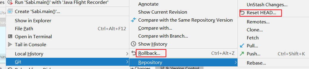 idea-git操作 :Rollback(回退),Reset HEAD(重置/回滚) --git项目代码丢失-CSDN博客