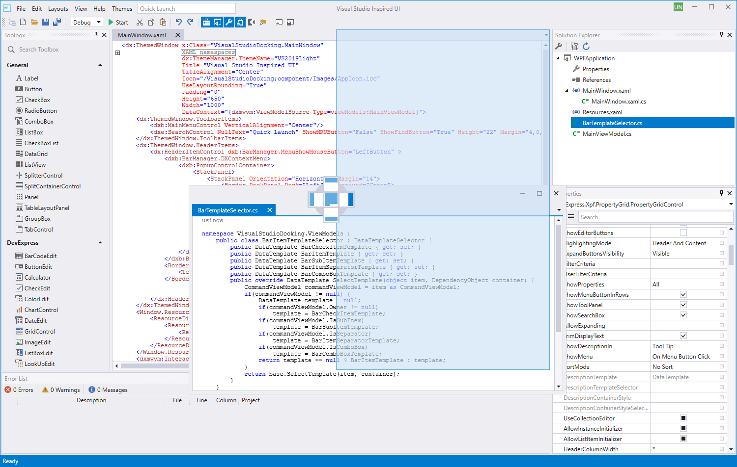 界面控件DevExpress WPF Dock组件，轻松创建类Visual Studio窗口界面！_wpf dev停靠窗口csdn-CSDN博客