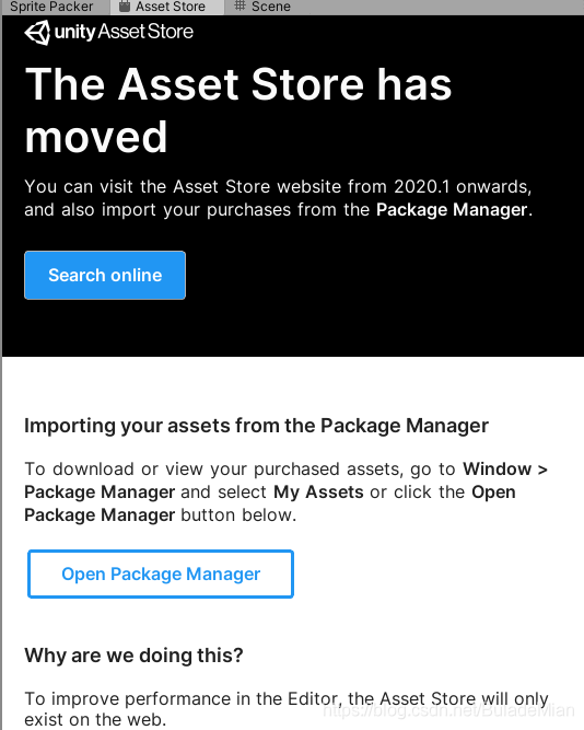 [Unity][AssetStore][PacakageManager]2020.1版本后的AssetStore如何下载资源并导入编辑器以及Error refreshing packages ...