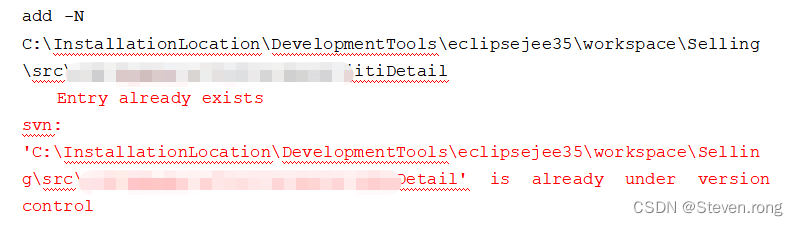 SVN提交代码报错，怎么破？_is already under version control-CSDN博客