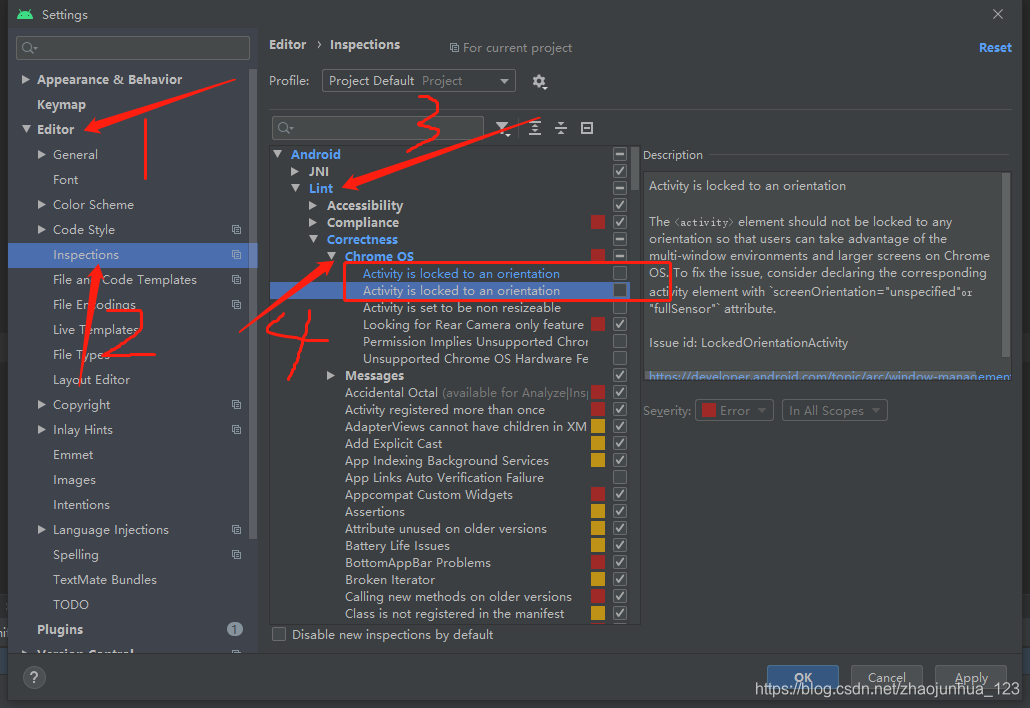 android studio 使用 android:screenOrientation="portrait"，android:screenOrientation="landscape" 报红 ...