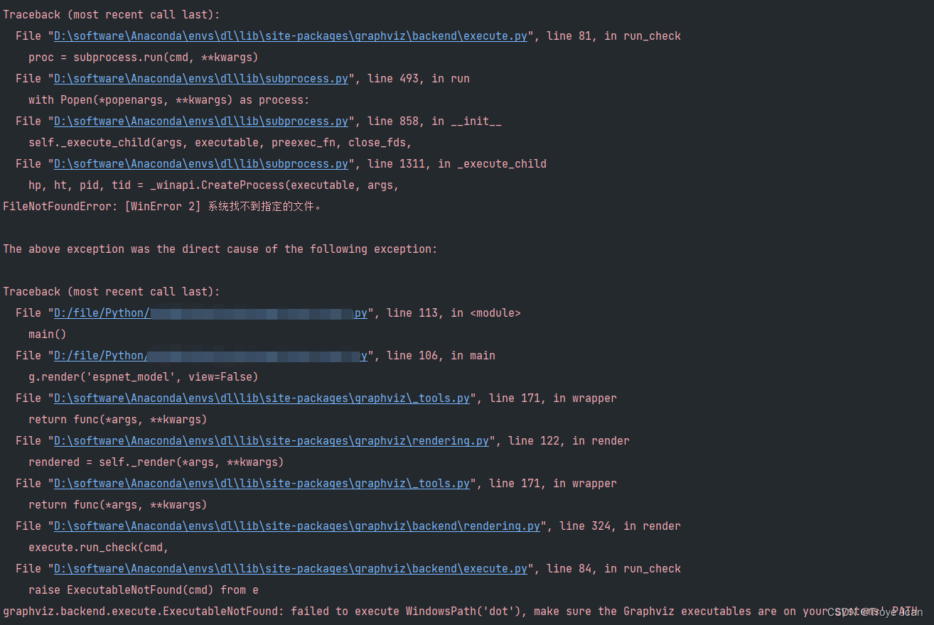 #python PyCharm运行graphviz，torchviz.make_dot报错：failed to execute WindowsPath(‘dot‘)_pycharm中dot报错 ...