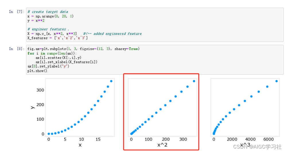 吴恩达2022机器学习专项课程C1W2：实验Lab_04特征工程和多项式回归_机器学习_AIGC学习社-AI编程社区