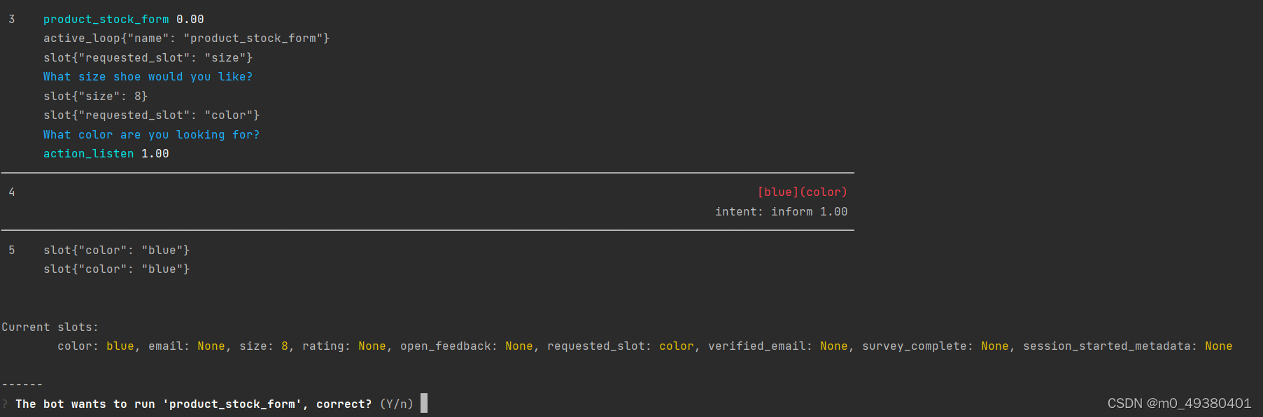 Gavin老师Transformer直播课感悟 - Rasa对话机器人Debugging项目实战之电商零售对话机器人运行流程调试演示(七十九)_对话系统后台domain intent slot ...