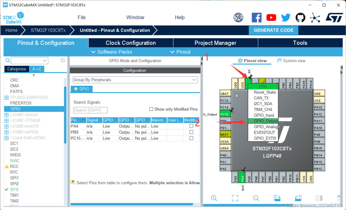 stm32cubeMX使用HAL库点亮LED流水灯_hal led灯 点亮-CSDN博客