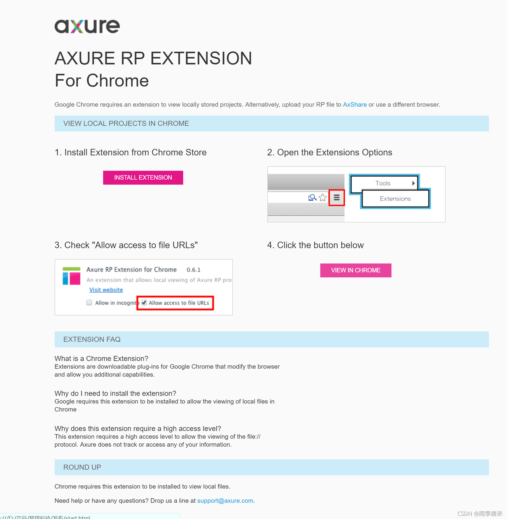 Axure：解决chrome打开Axure生成的html文件时显示“Google Chrome requires an extension to ……”的问题_axure rp ...