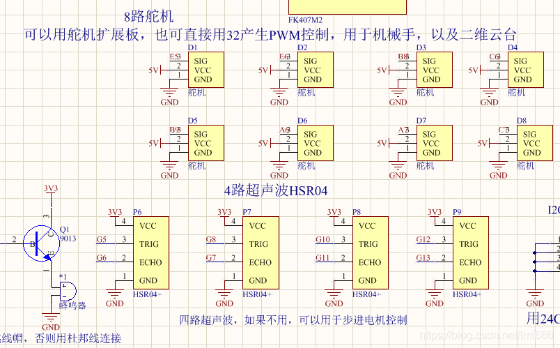 Stm32f4系列1：控制板。stm32f407zgt6反客淘宝店，第二个版本，实验室用扩展底板原理图和pcb图截图 