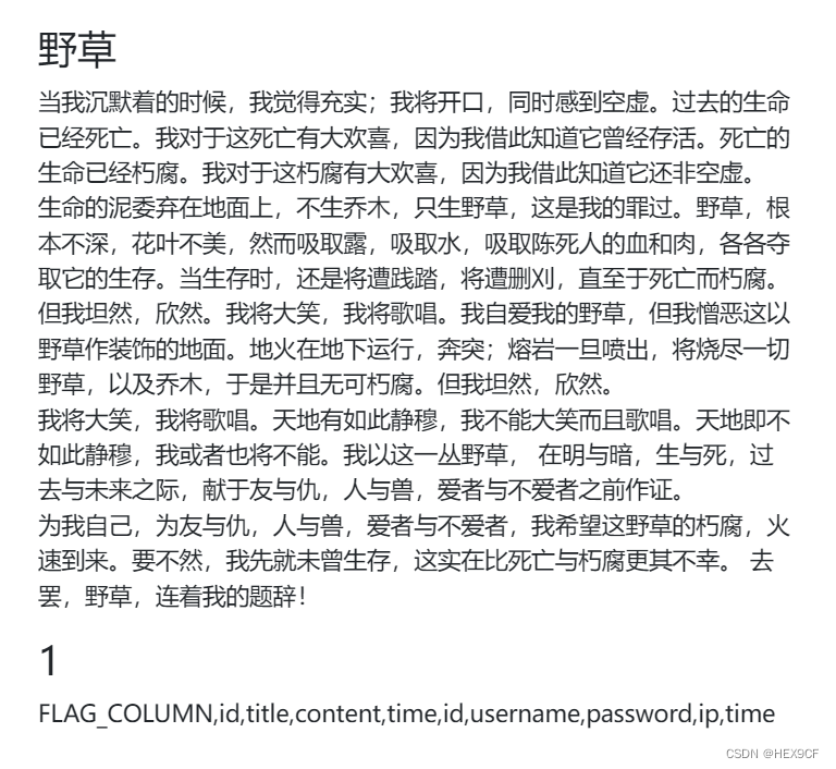 【ctf Web】qsnctf 文章管理系统 Writeup（sql注入linux命令rce）这是我们的文章管理系统快来看看有什么漏洞可以拿到flag吧注意可能有个假flag Csdn博客