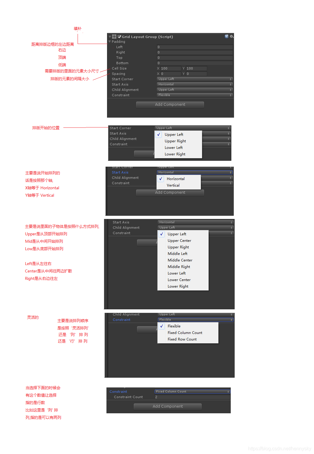 Unity学习之组件使用: Grid Layout Group (Script)_some values driven by gridlayoutgroup-CSDN博客