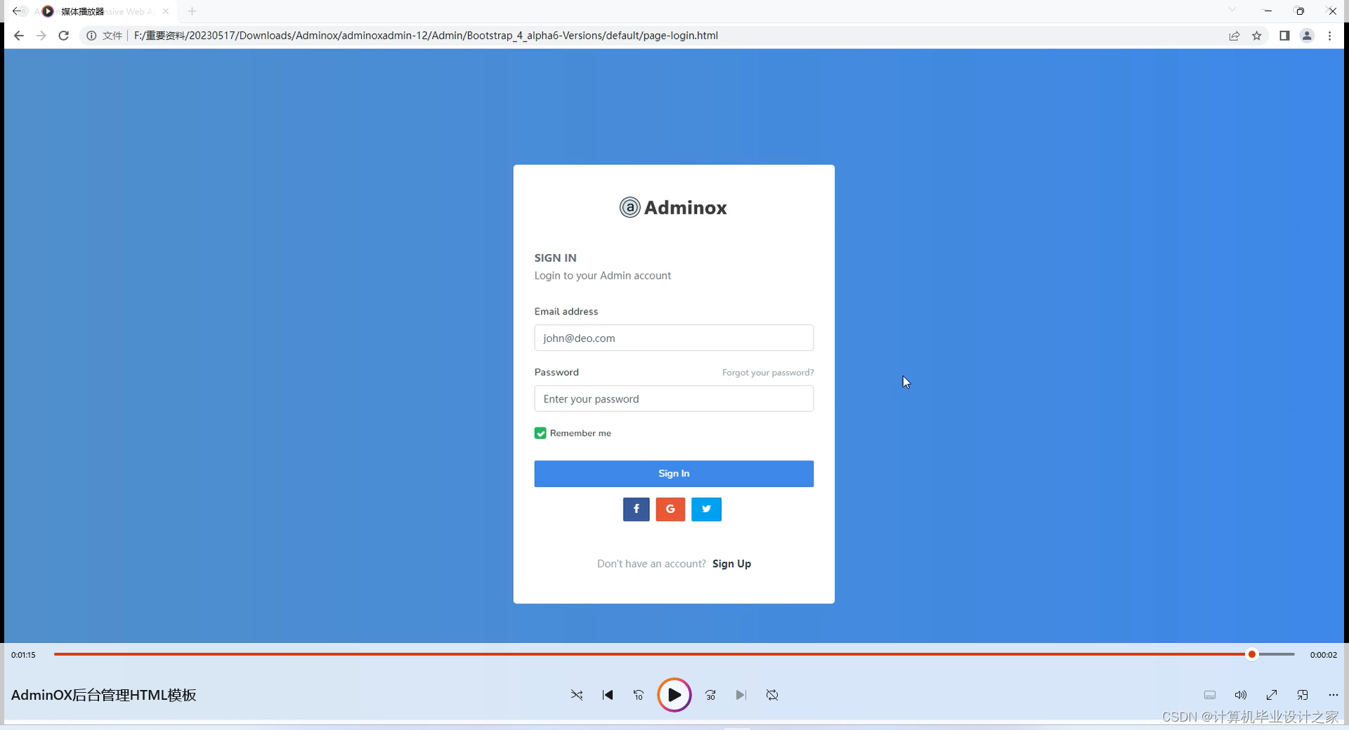 【12/21/06】基于Bootstrap的AdminOX后台管理HTML模板--2024计算机毕业设计-CSDN博客