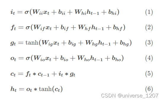 LSTM公式原理+Keras Pytorch LSTM中参数对比+每层LSTM参数计算_torch 的lstm 和 keras 的lstm-CSDN博客