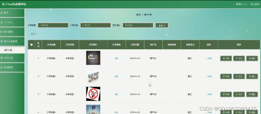 Python基于vue的戒烟网站源代码数据库lw文档)vuepython实现吸烟告警 Csdn博客