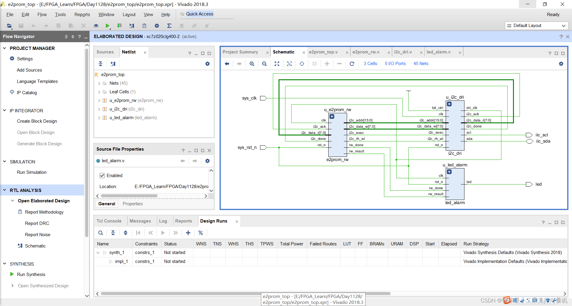 ZYNQ之FPGA学习----EEPROM读写测试实验_eeprom在fpga开发板上起什么作用-CSDN博客