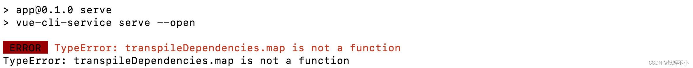 关于在Mac / Win 上如何从零运行 Vue项目 ｜｜ TypeError: transpileDependencies.map is not a function解决方法-CSDN博客