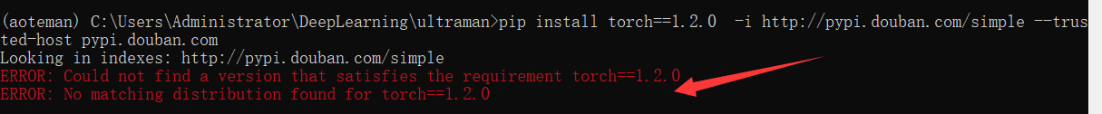 ERROR: No matching distribution found for torch==1.2.0 解决方法-CSDN博客