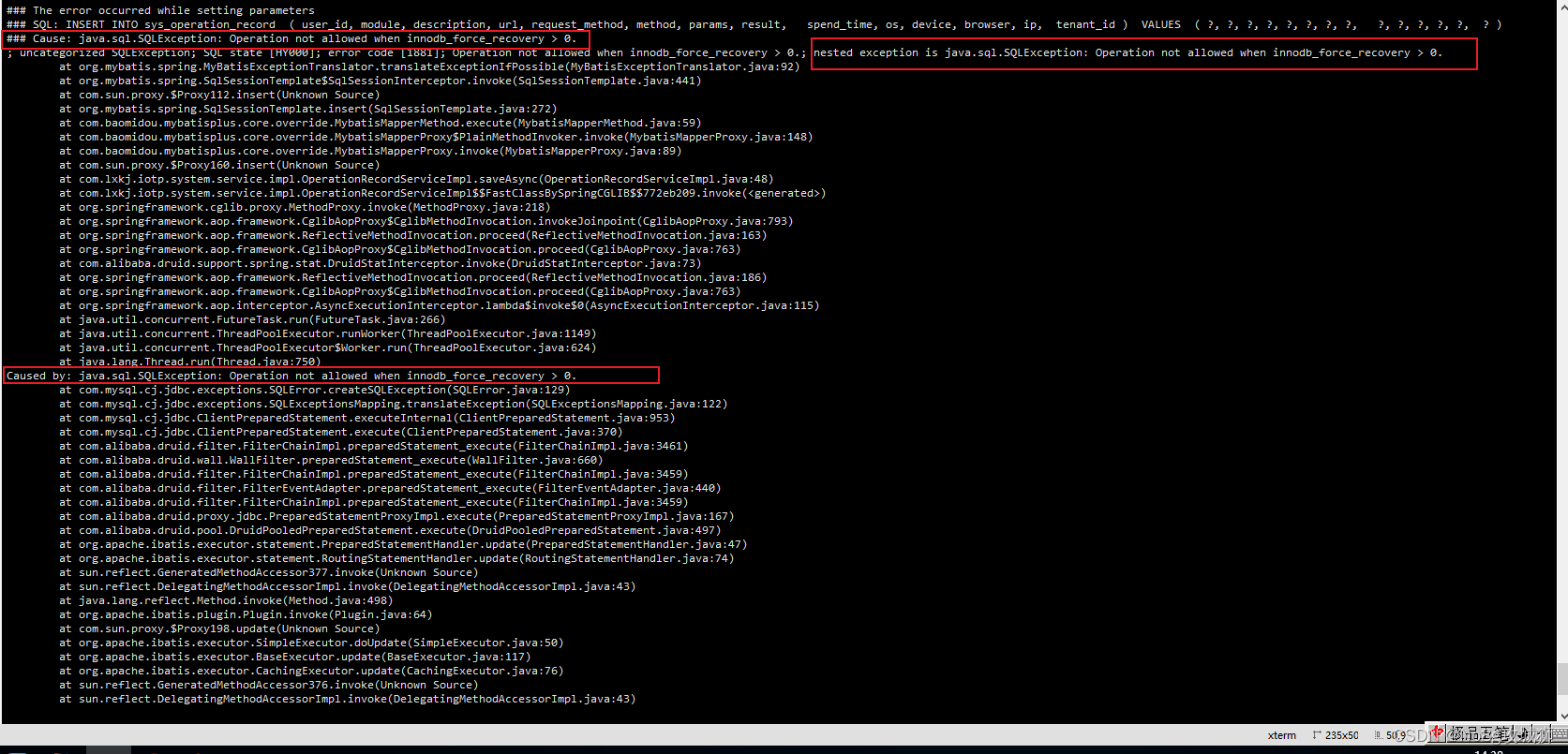 【MySQL异常解决】Operation not allowed when innodb_forced_recovery ＞ 0 的解决办法_operation not allowed now ...