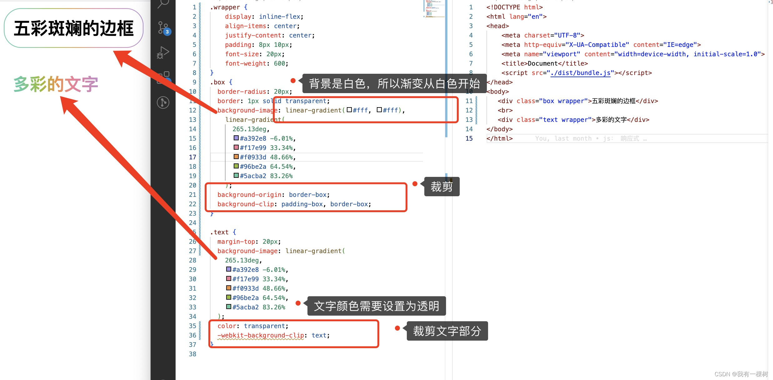 【我不熟悉的css】css使用background-clip，实现圆角彩色的边框，文字渐变色_css background-clip rect-CSDN博客
