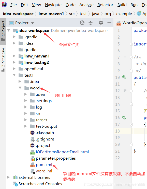 idea直接打开Mave+TestNG项目，提示Exception in thread "main" java.lang ...