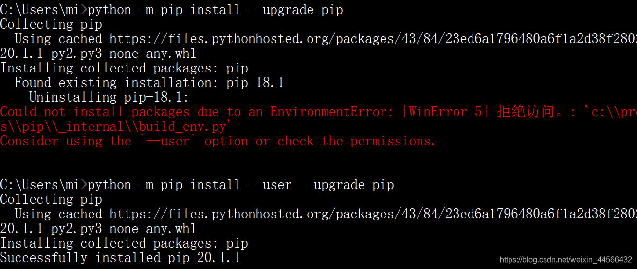 【Python】Could not install packages due to an EnvironmentError: [WinError 5] 拒绝访问。_python could ...
