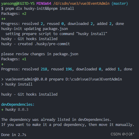 Vue3-基于husky的代码检查工作流_vue3 husky-CSDN博客
