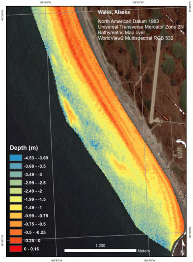 利用WorldView-2多光谱波段量测阿拉斯加威尔士附近浅海水深_worldview2波段介绍-CSDN博客