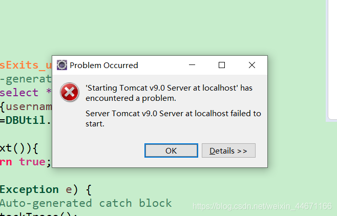 StartingTomcat v9.0 Server at localhost's has encountered a problem._starting tomcat v9.0 server ...