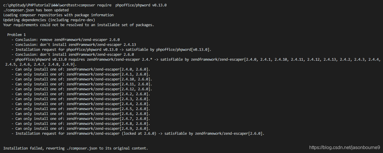 phpoffice/phpword 通过composer安装不同版本_安装 phpword 指定版本-CSDN博客