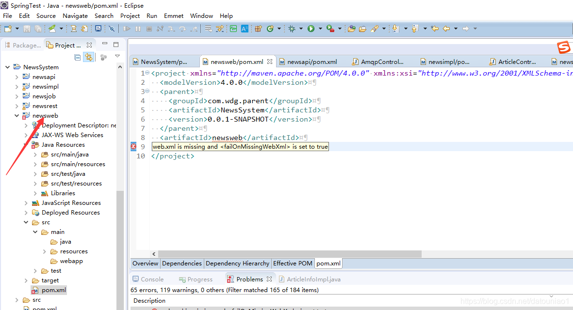 web.xml is missing and is set to true-CSDN博客